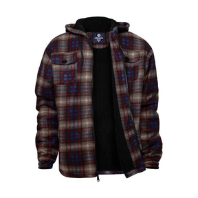 Men's Plaid Jacket | Thick Flannel Jacket with Hood | LEEHANTON